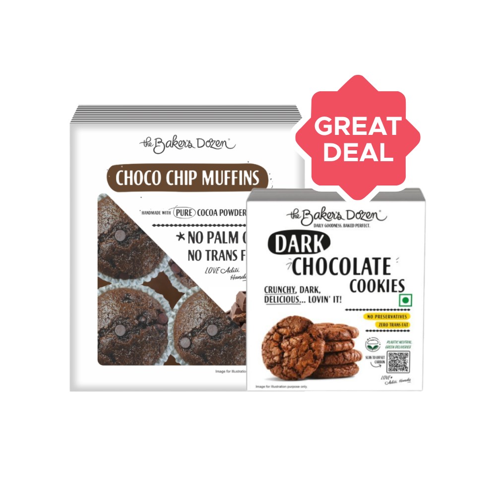 The Baker's Dozen Dark Chocolate Cookies + Chocolate Overload Muffin ...