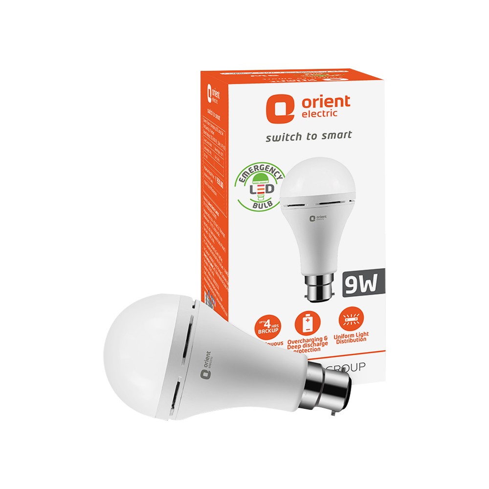Orient Electric Emergency Rechargeable 9W B22 Inverter Bulb (Cool White ...