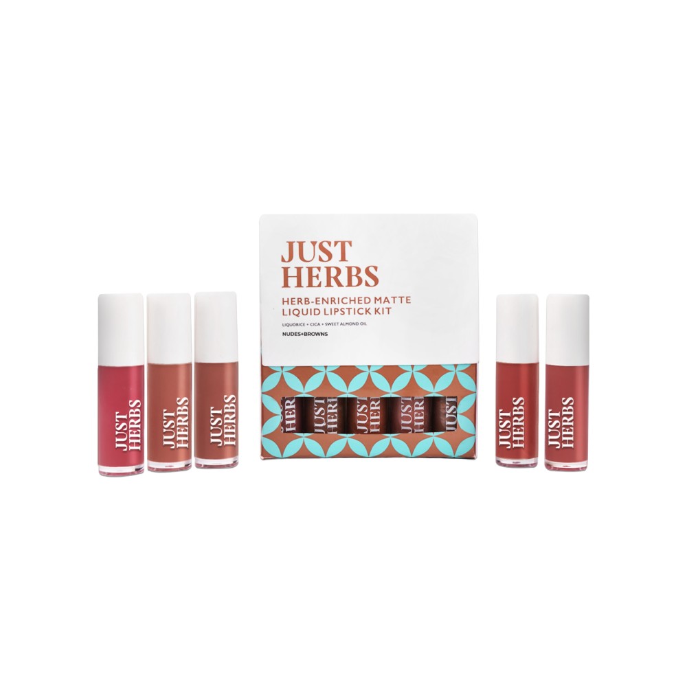 Just Herbs Herb-Enriched Matte Liquid Lipstick Kit (Nudes & Browns ...