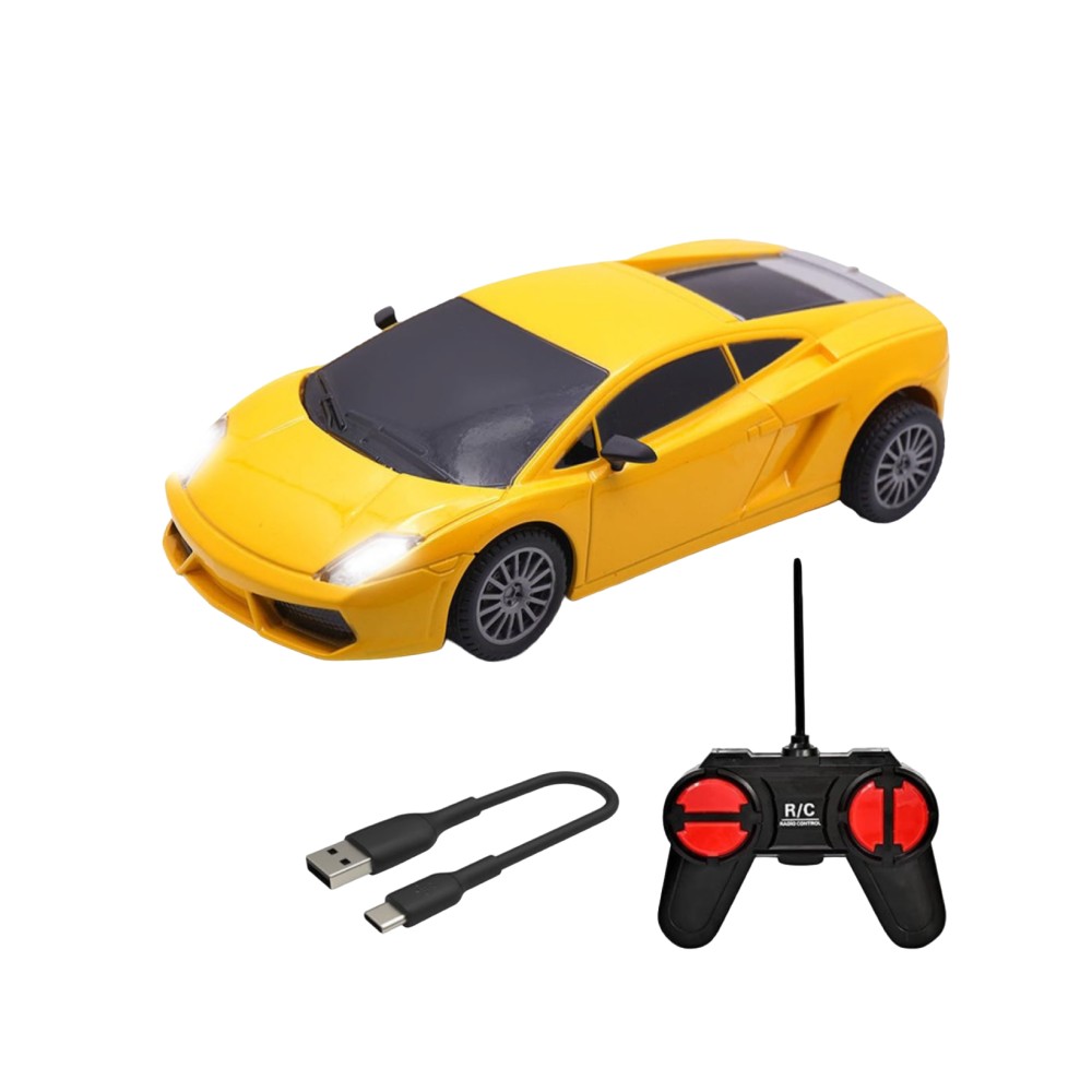 Wembley High Speed Mini 1:24 Scale Rechargeable RC Toy Car (Yellow ...