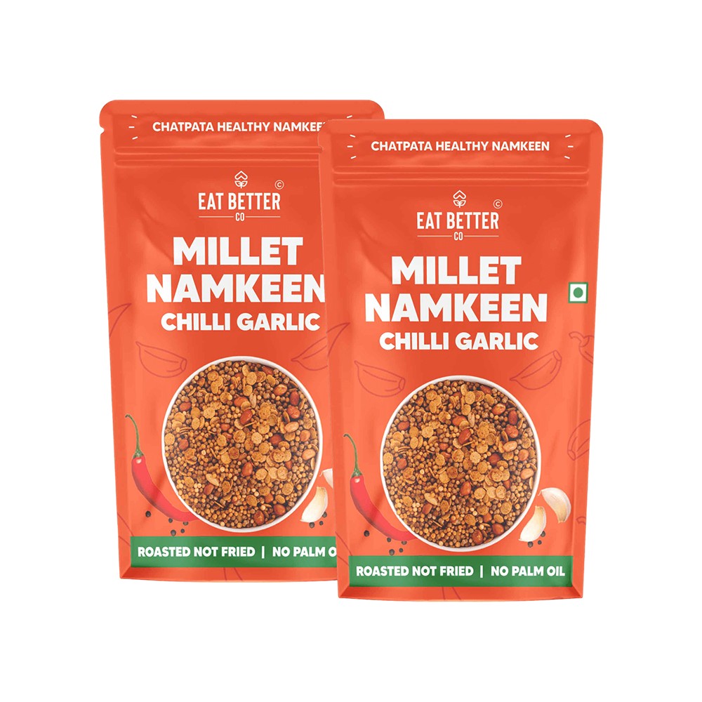 Eat Better Co Millet Chilli Garlic Namkeen Price - Buy Online at Best ...