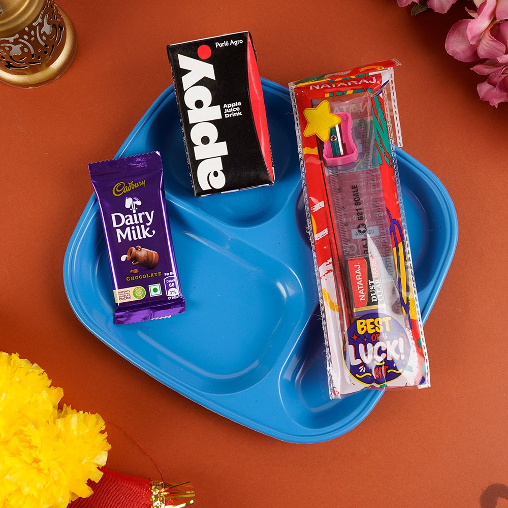 Kanjak Plate - Pack of 12 (Appy, Dairy Milk Chocolate, Stationery Kit ...