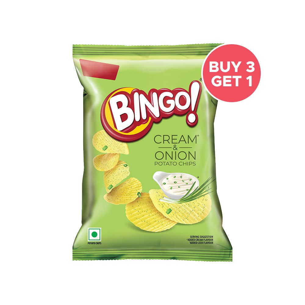 Bingo Cream & Onion Potato Chips - Buy 3 Get 1 Free Price - Buy Online ...