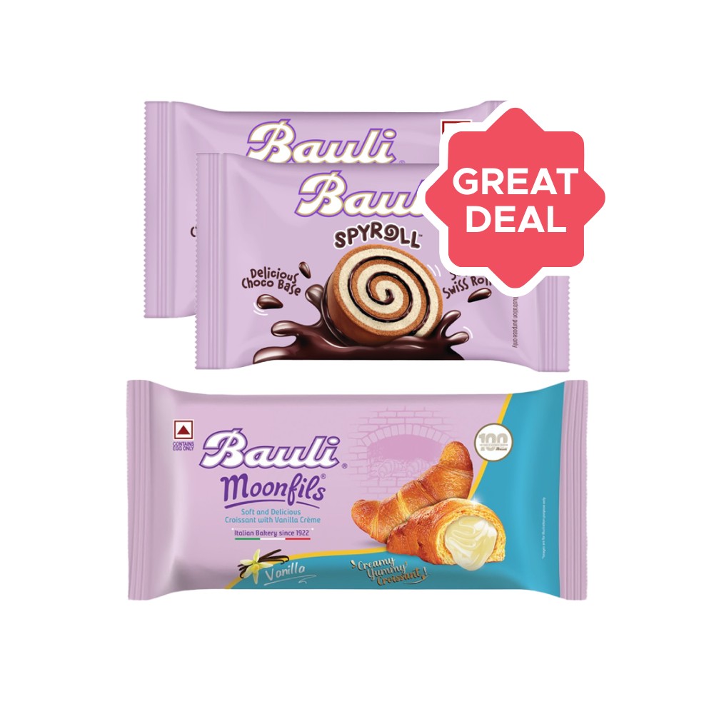 Bauli Spyroll Soft Swiss Roll x 2 + Moonfils Vanilla Crème Soft ...