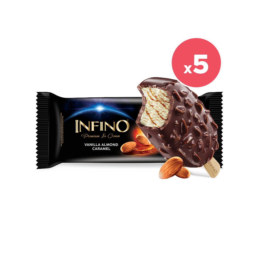 Infino Vanilla Almond Caramel Ice Cream Stick - Pack of 5 Price - Buy ...