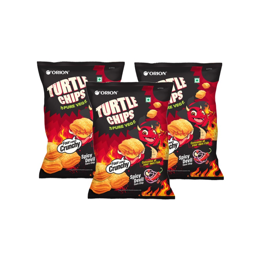 Orion Turtle Spicy Devil Corn Chips - Pack of 3 Price - Buy Online at ...