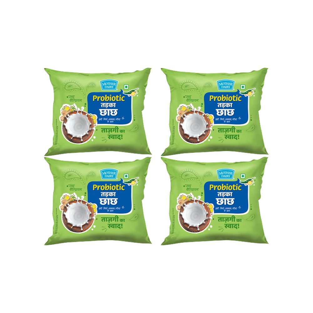 Mother Dairy Probiotic Tadka Salted Buttermilk - Pack of 4 Price - Buy ...