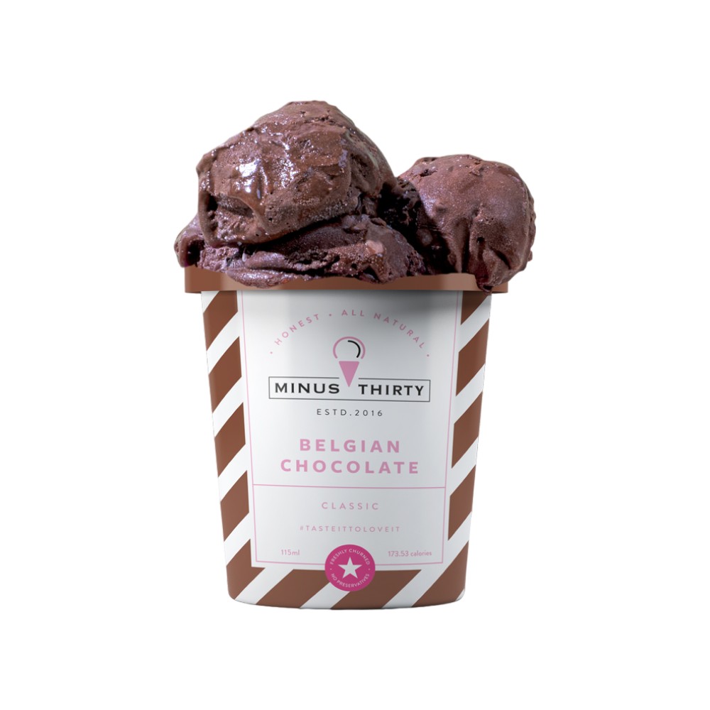 Minus Thirty Belgian Chocolate Ice Cream Cup Price - Buy Online at ₹199 ...