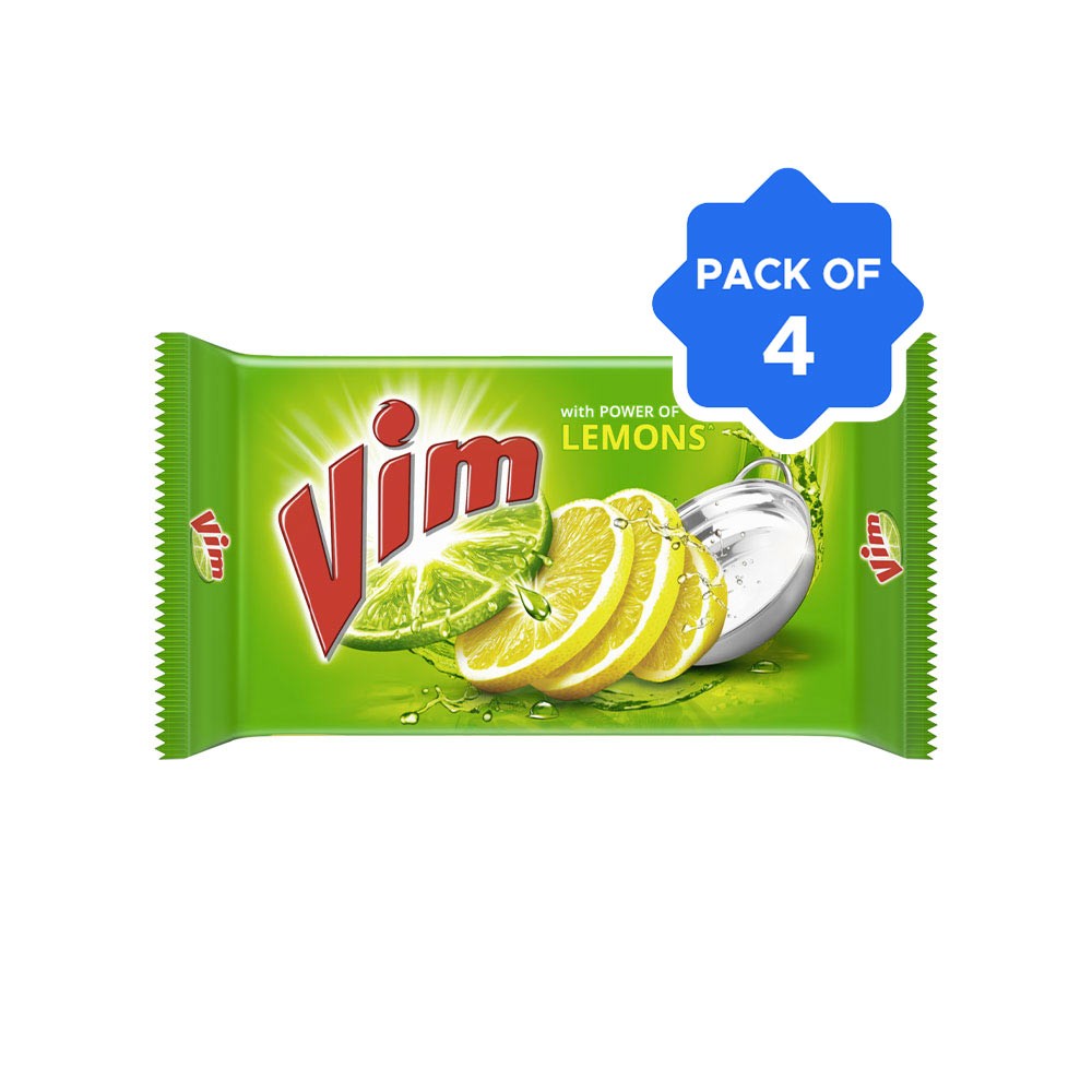 Vim Lemon Dishwash Bar (110 g) - Pack of 4 Price - Buy Online at Best ...