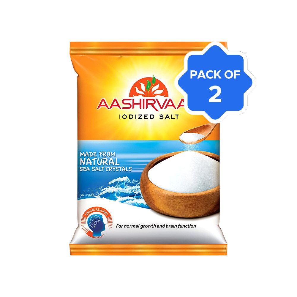 Aashirvaad Iodized Natural Salt 1 kg - Pack of 2 Price - Buy Online at ...