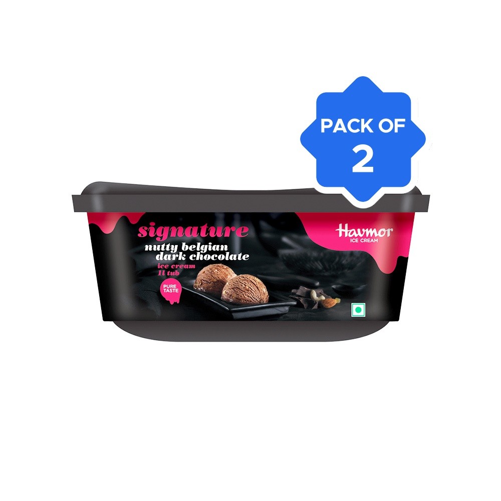 Havmor Signature Nutty Belgian Dark Chocolate Ice Cream Tub Pack of ...