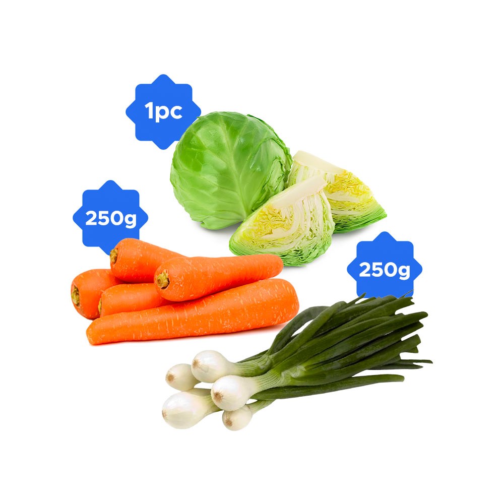 Ooty Carrot 250 g + Spring Onion + Cabbage Combo Price - Buy Online at ...
