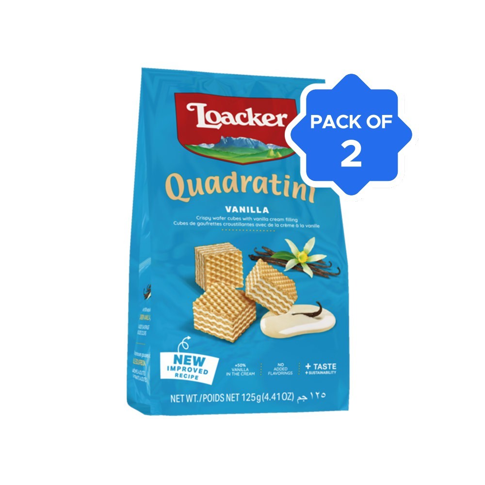 Loacker Quadratini Vanilla Wafers - Pack of 2 Price - Buy Online at ...