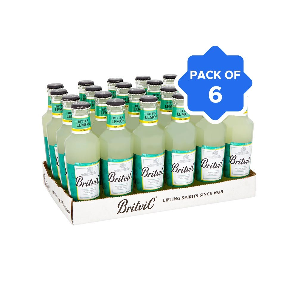 Britvic Bitter Lemon Carbonated Water (Sparkling Water) - Pack of 24 ...