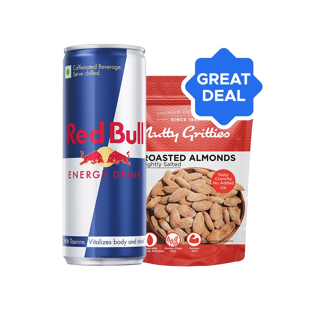 Red Bull Energy Drink (250 ml) + Nutty Gritties Lightly Salted Jumbo ...