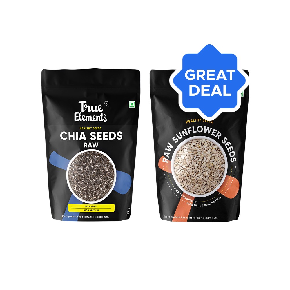 True Elements Raw Sunflower Seeds (250 g) + Premium Chia Seeds Combo ...