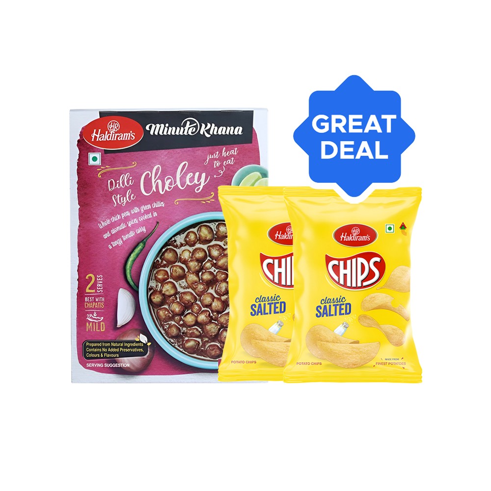 Haldiram's Minute Khana Dilli Style Choley Ready to Eat x 2 + Classic ...