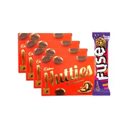 Cadbury Fuse Peanut & Caramel Chocolate Filled Bar + Cadbury Nutties ...