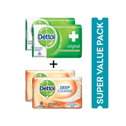 Dettol Original Soap 2x125g + 2x125g - Free Dettol Deep Cleanse Soap ...