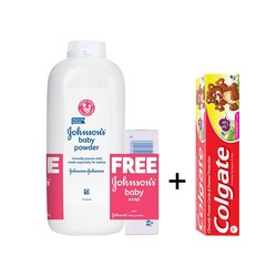 Johnson's Baby Powder - Free Baby Soap & Colgate Strawberry Kids ...