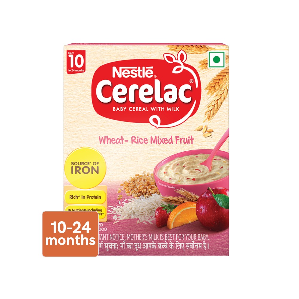 Nestle Cerelac Wheat Rice Mixed Fruit Baby Cereal (from 10 to 24 Months ...