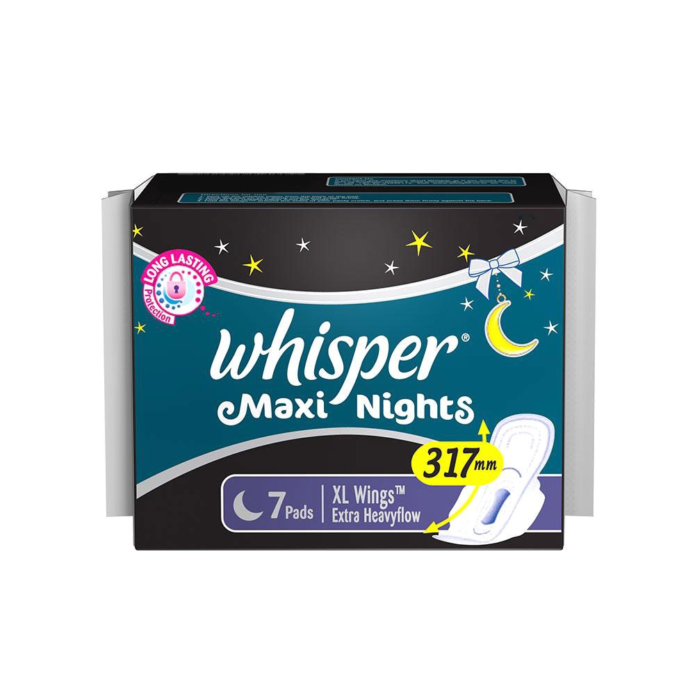 Whisper Maxi Night Sanitary Pads (Extra Large Wings) Price - Buy Online ...