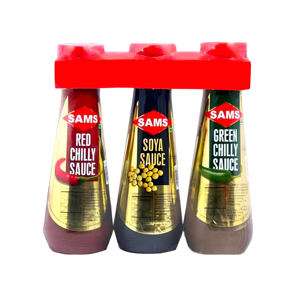 Sams Red Chilli Sauce + Soy Sauce + Green Chilli Sauce Price - Buy ...