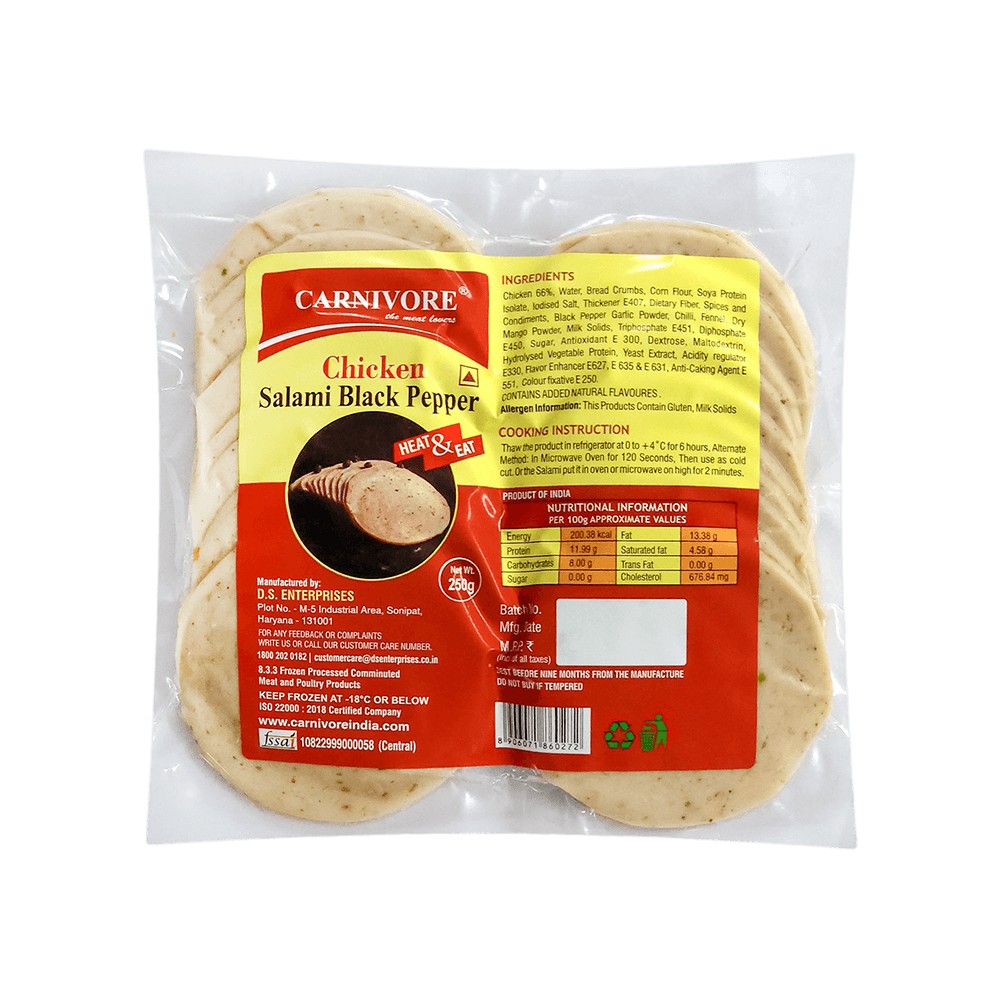 Carnivore Black Pepper Chicken Salami (Frozen) Price - Buy Online at ...