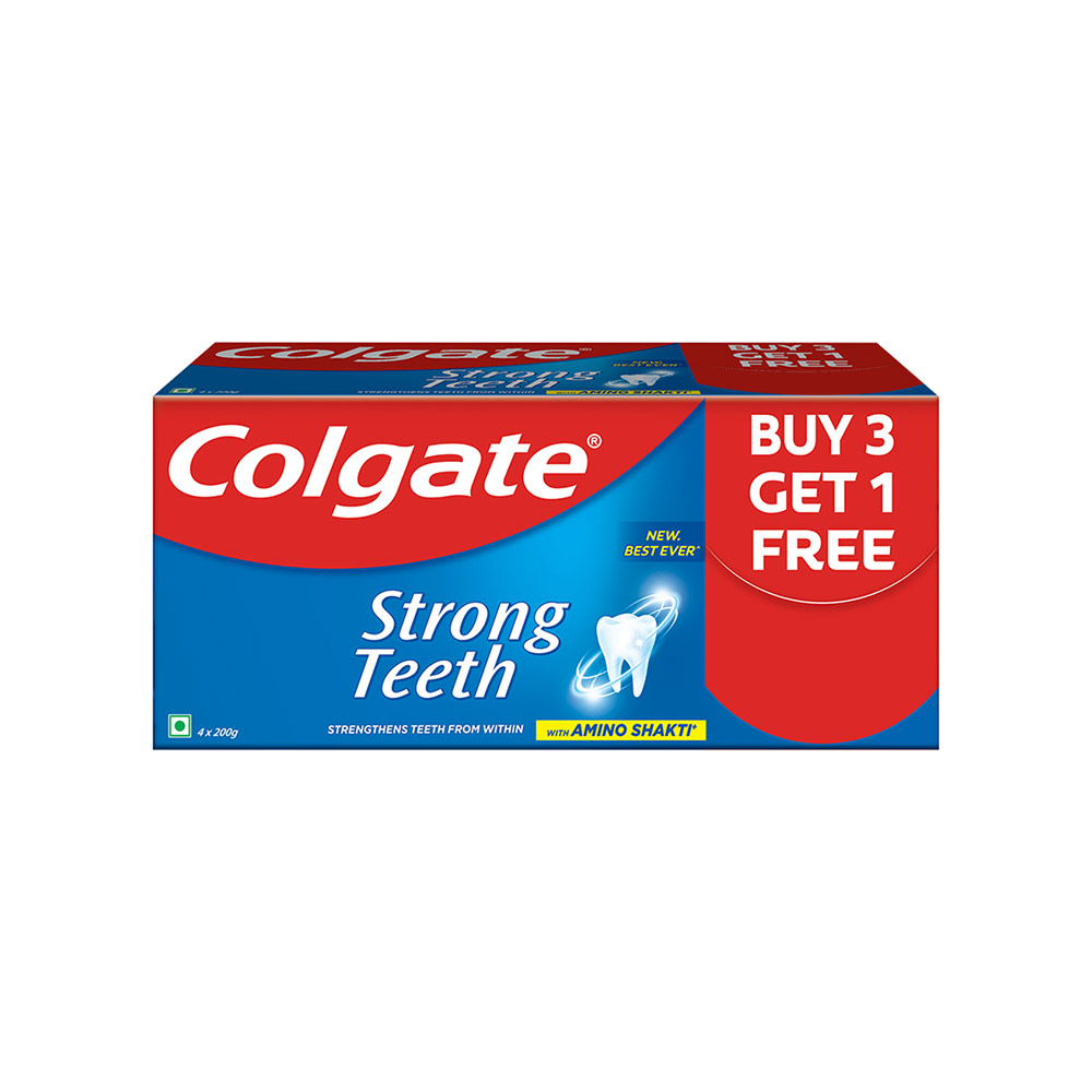 Colgate Strong Teeth Anticavity Toothpaste with Amino Shakti - Buy 3 ...