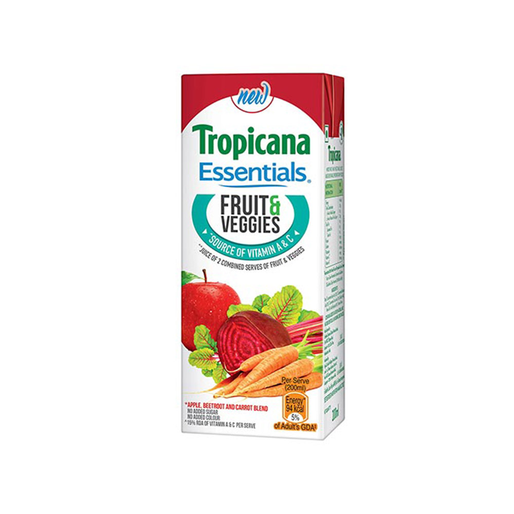 Tropicana Essentials Fruits & Veggies Juice Price - Buy Online at Best ...