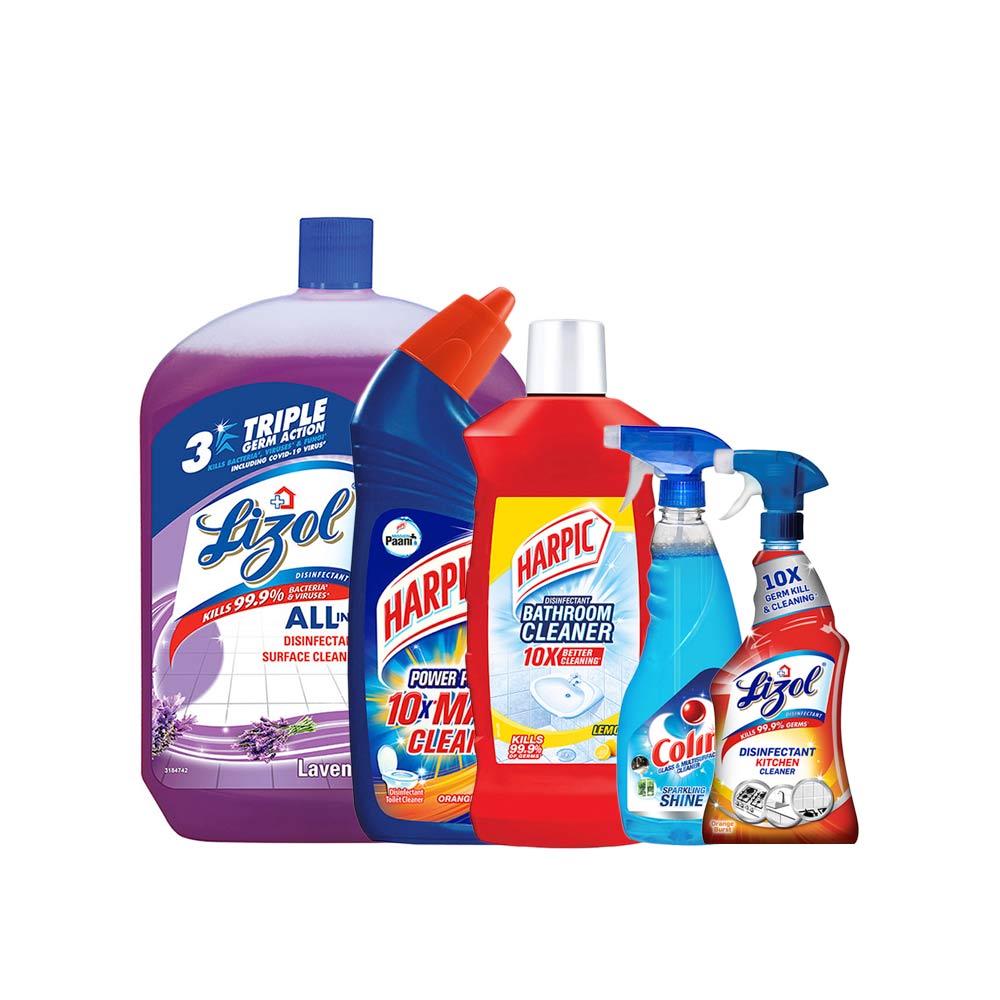 Harpic Disinfectant Liquid Toilet Cleaner (Orange) + Lizol Disinfectant ...