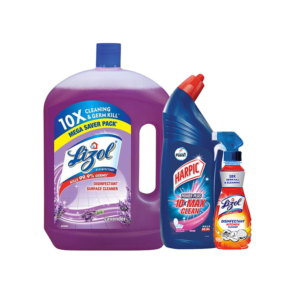 Lizol Disinfectant Surface & Floor Cleaner (Lavender) + Lizol ...