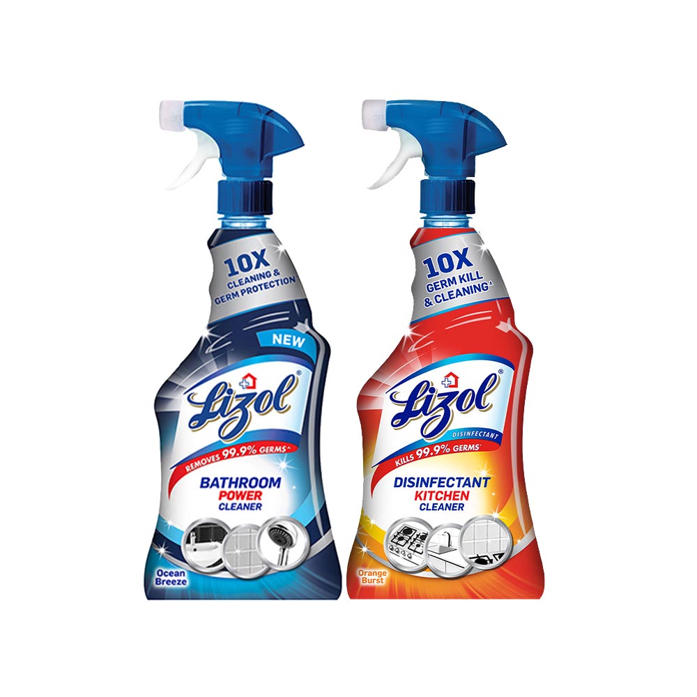 Lizol Disinfectant Kitchen Cleaner (Orange Burst) + Power Liquid ...