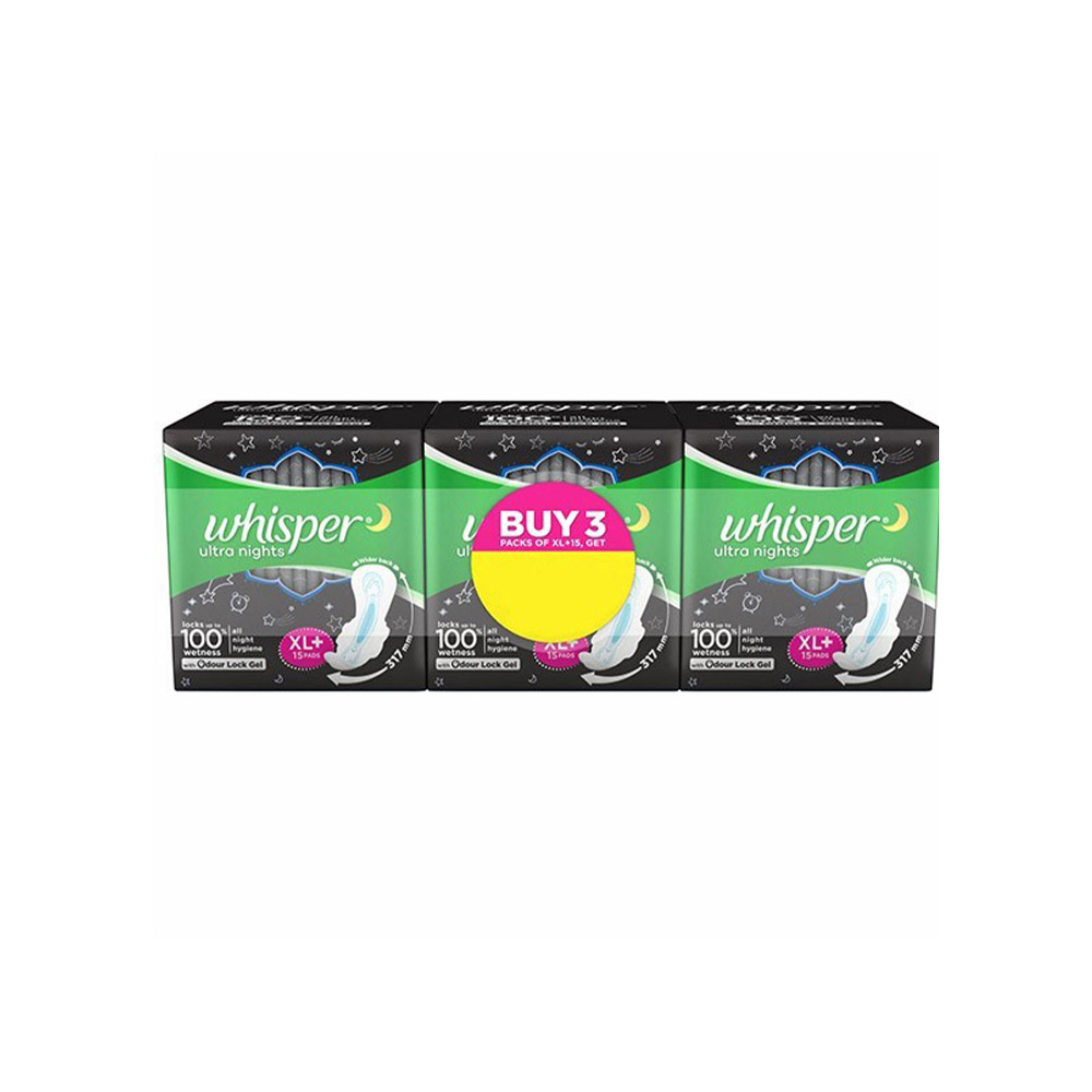 Whisper Ultra Night Sanitary Pads (XL+) Price - Buy Online at Best ...