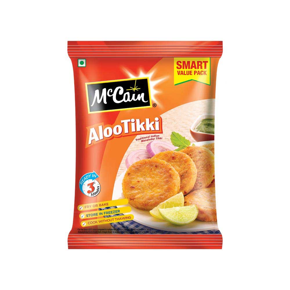 McCain Aloo Tikki (Frozen) + Crispy Potato Smiles (Frozen) x 2 Combo ...