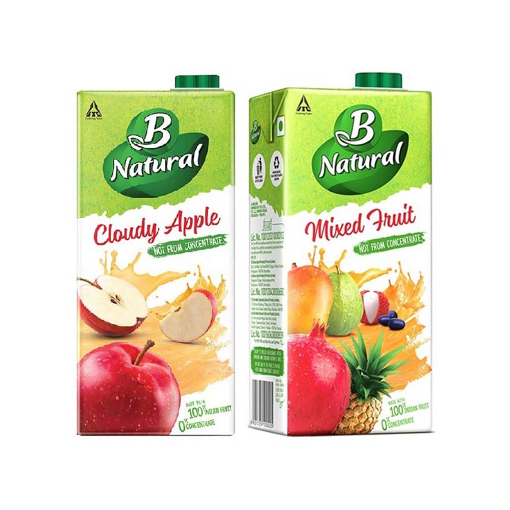 B Natural Mixed Fruit Juice (1 ltr) + Apple Juice Combo Price - Buy ...