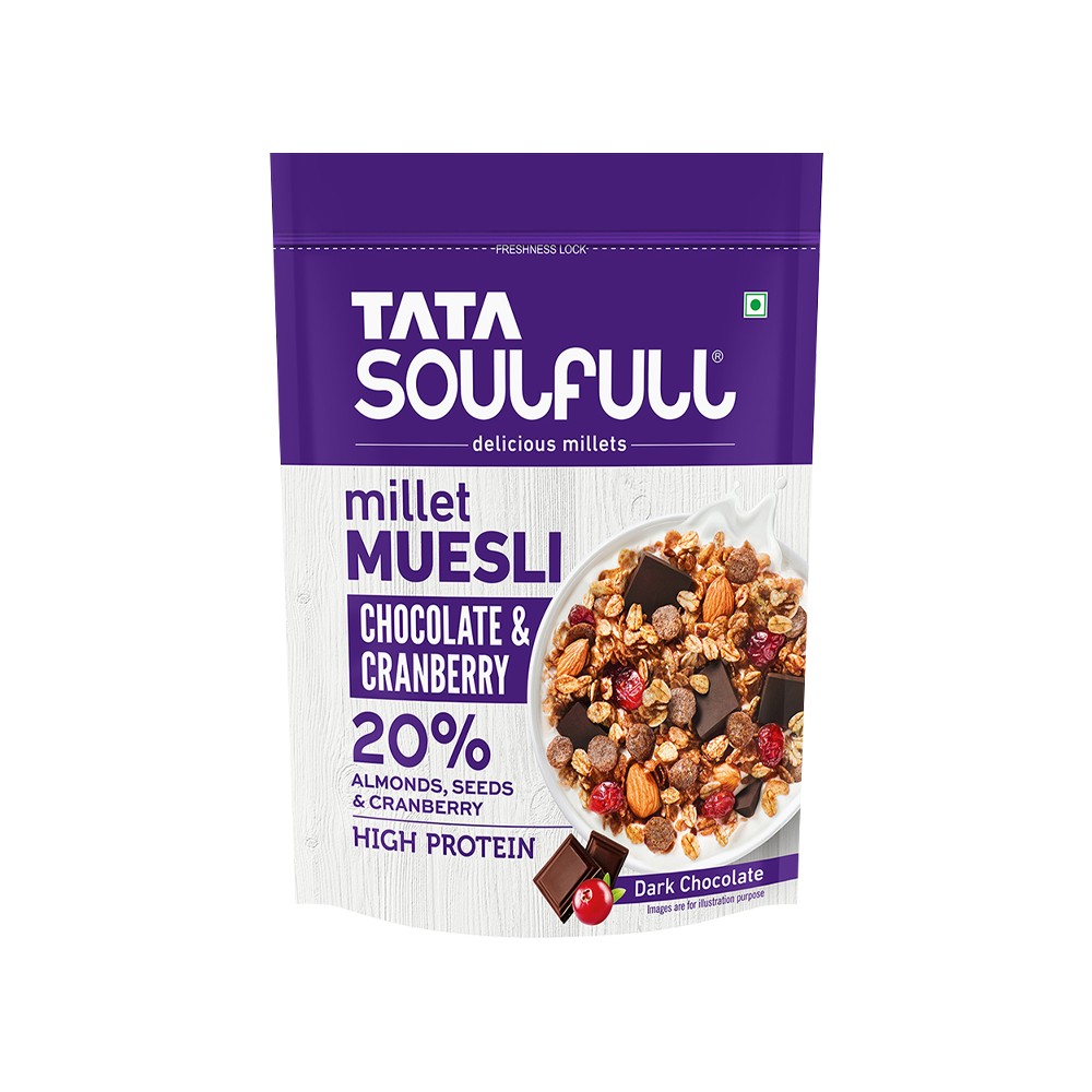 Tata Soulfull Chocolate & Cranberry Millet Muesli Price - Buy Online at ...