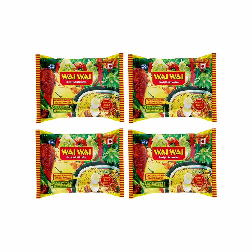 Wai Wai Ready To Eat Chicken Flavoured Instant Noodles - Pack of 4 ...