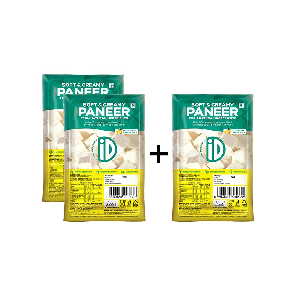 iD Soft and Creamy Paneer - Buy 2 Get 1 Free Price - Buy Online at Best ...