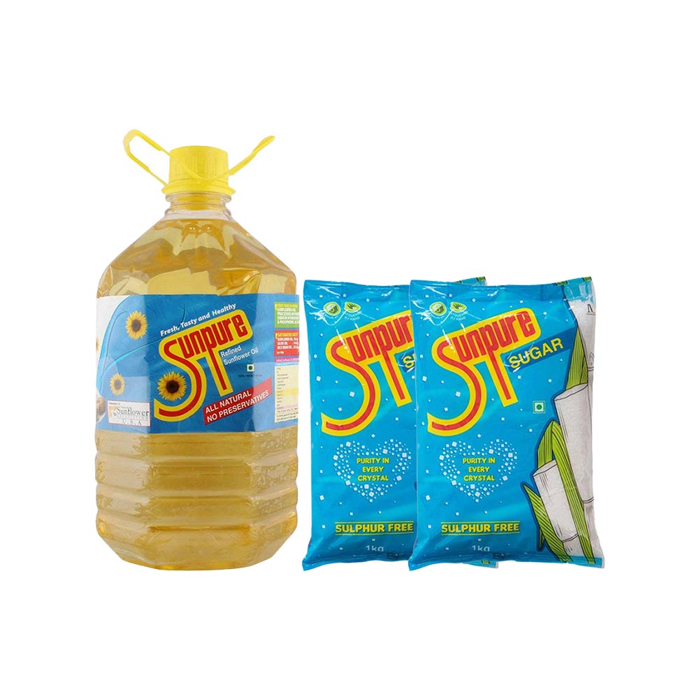 Sunpure Refined Sunflower Oil + Sulphurless Sugar x 2 Combo Price - Buy ...