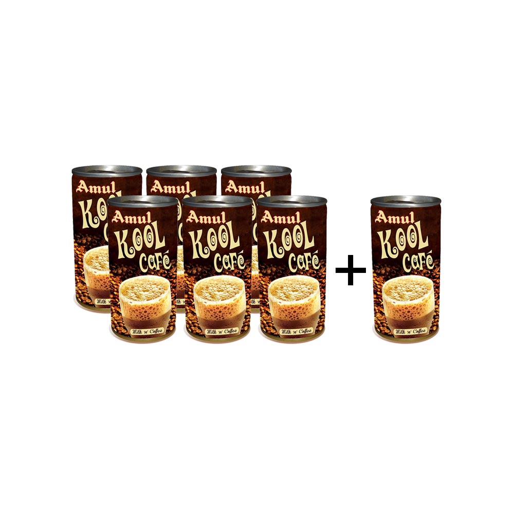 Amul Kool Cafe Milk 'n' Coffee Flavoured Milk (Can) - Buy 6 Get 1 Free ...