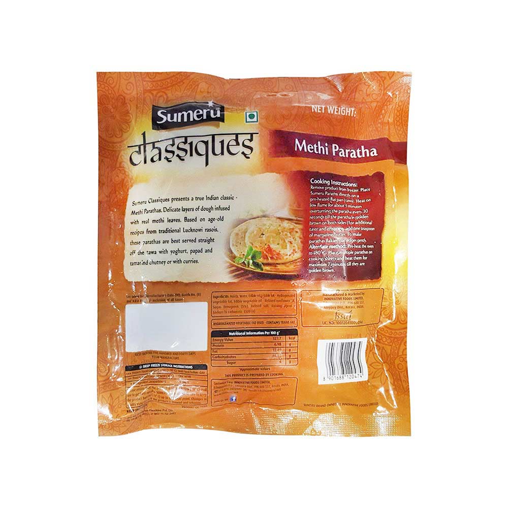 Sumeru Methi Paratha Price - Buy Online at Best Price in India