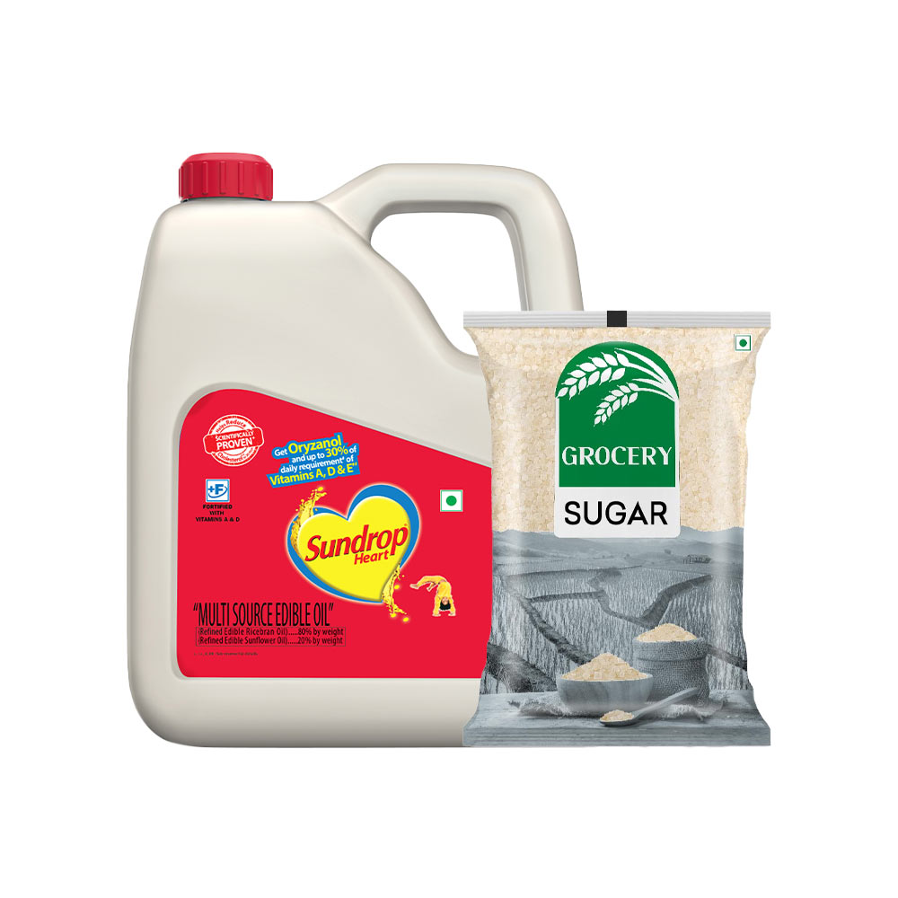 Sundrop Heart Blended Cooking Oil + Grocery Sugar Combo Price - Buy ...