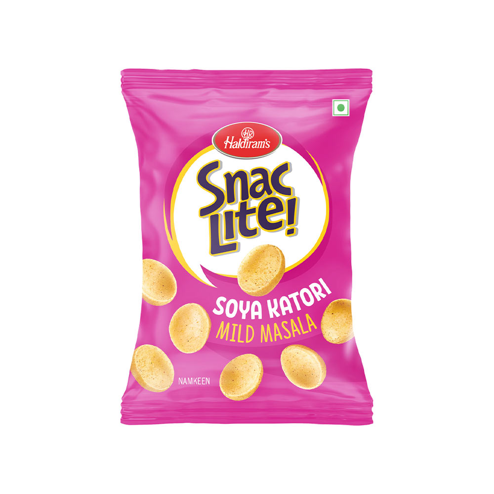 Haldiram's Snac Lite Soya Katori Mild Masala Namkeen - Sample Price ...