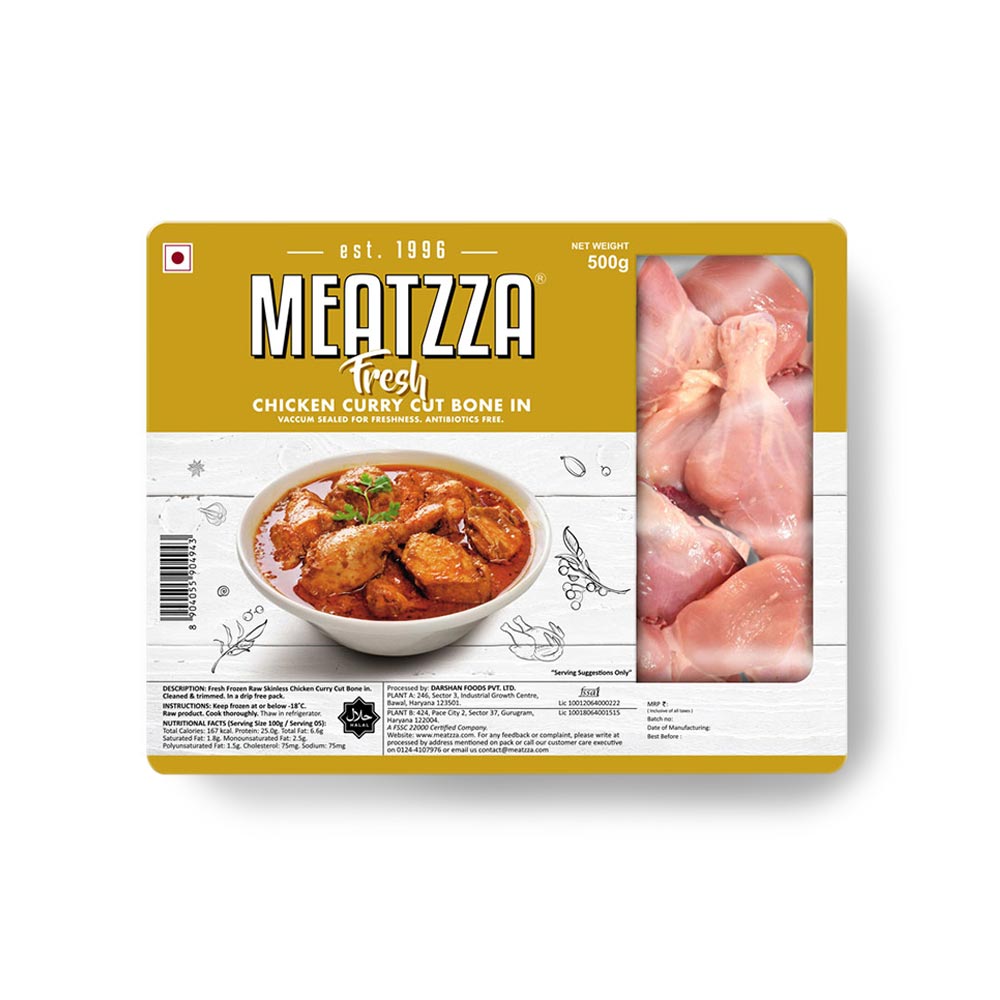 Meatzza Fresh Curry Cut Bone-in Raw Chicken (Frozen) - Pack of 2 Price ...