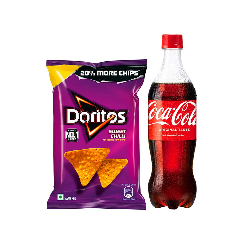 Doritos Sweet Chilli Flavour Nachos + Coca-Cola Cola Soft Drink (750 ml ...