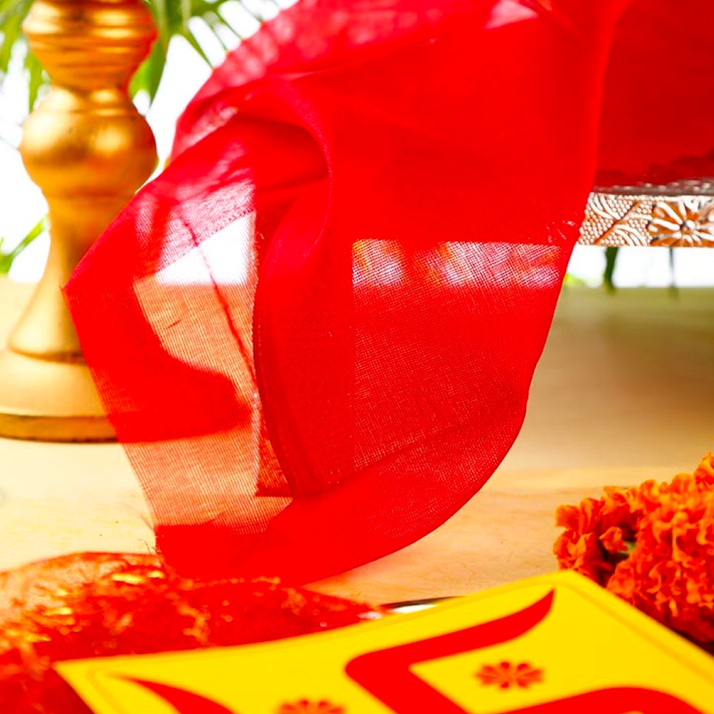 Red Pooja Cloth by Aravi Price - Buy Online at Best Price in India