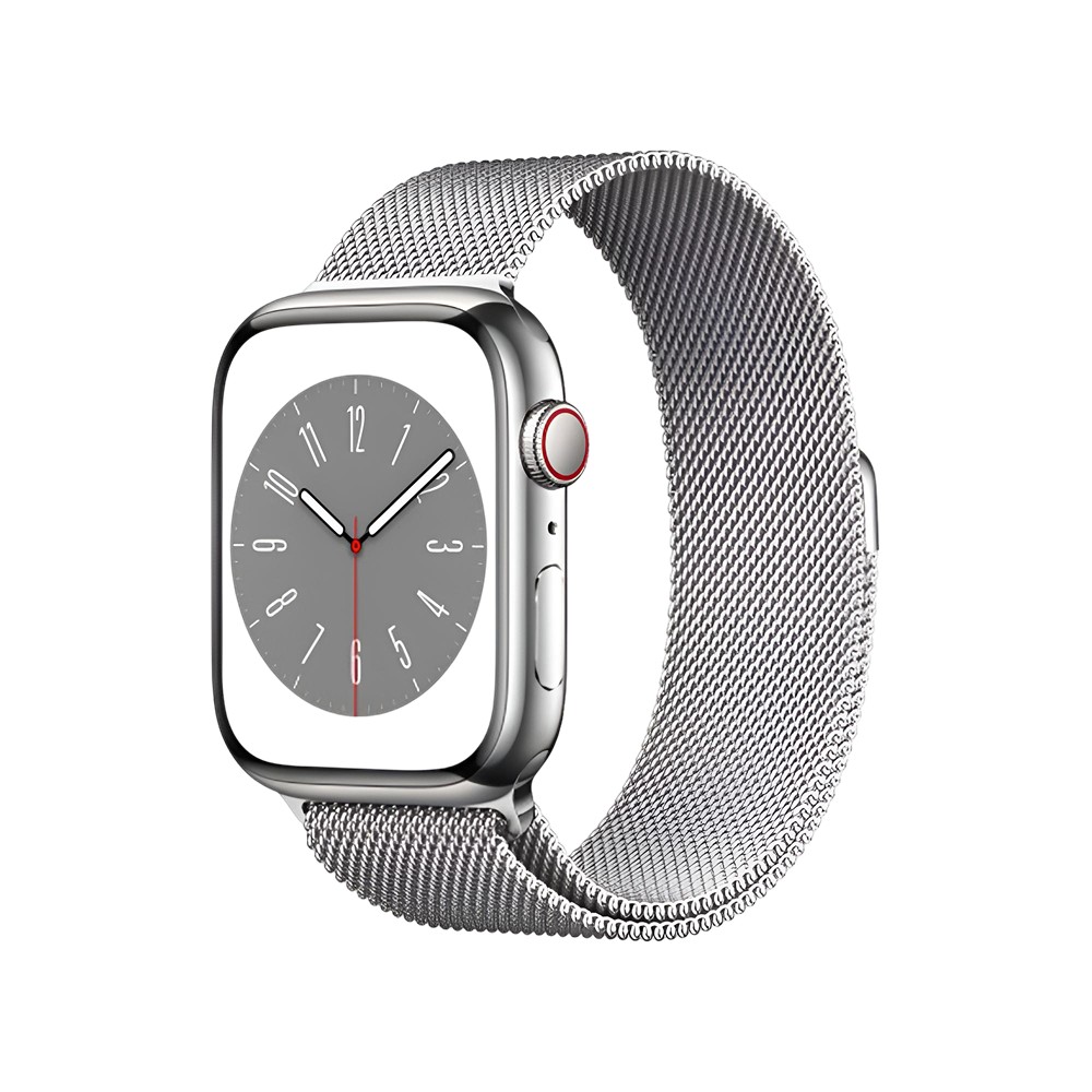 Apple Watch Series 8, 45 mm, Stainless Steel Case with Milanese Loop ...