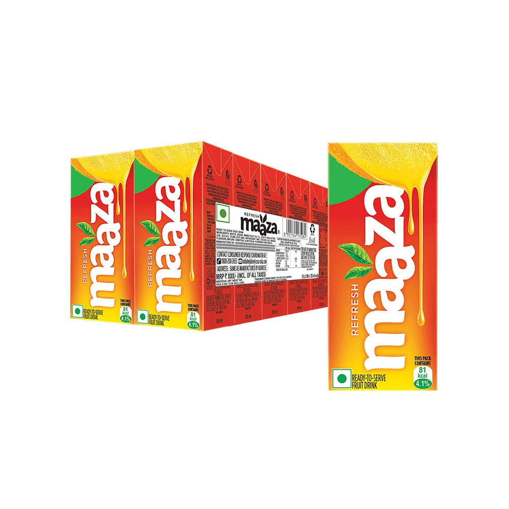 Maaza Refresh Mango Drink - Pack of 10 Price - Buy Online at Best Price ...