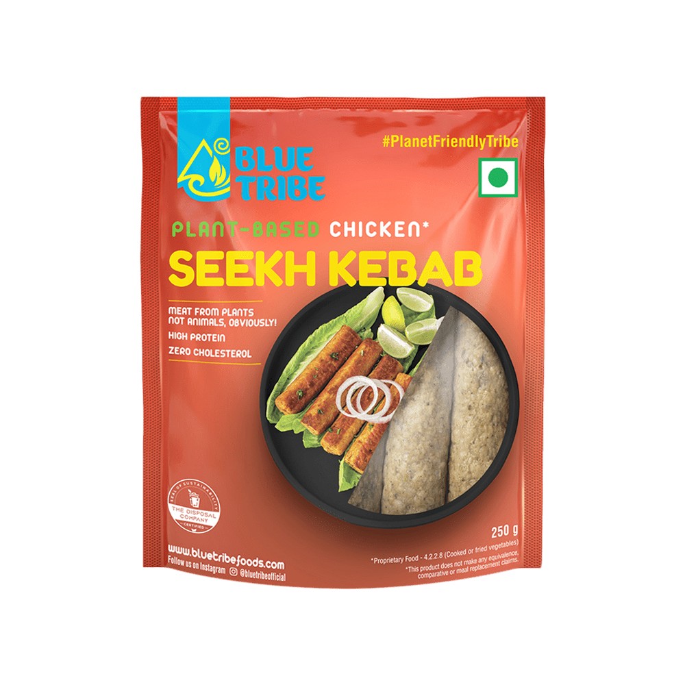 Blue Tribe Foods Plant Based Chicken Seekh Kebab Price - Buy Online at ...